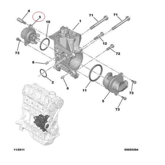 PEUGEOT 【Saleri SIL】 ウォーターポンプ [インペラー: 強化プラスチック] [PEUGEOT プジョー,307 / ...