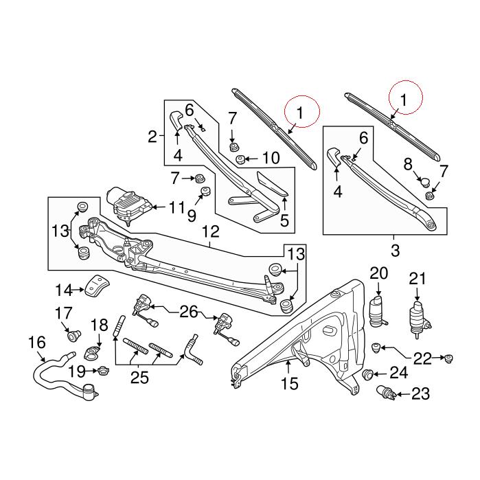 BOSCH（DIY、工具） 【BOSCH】 フロントワイパーブレードセット(左ハンドル用) [PORSCHE,ポルシェ,CAYENNE ...