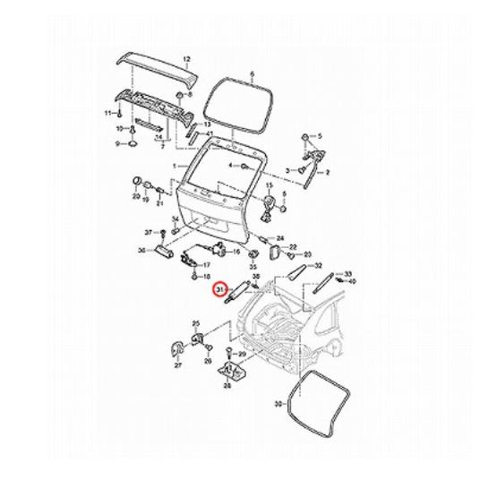 PORSCHE 【Stabilus】 リアゲートダンパー(左) [PORSCHE,ポルシェ,CAYENNE(カイエン),955 / ...