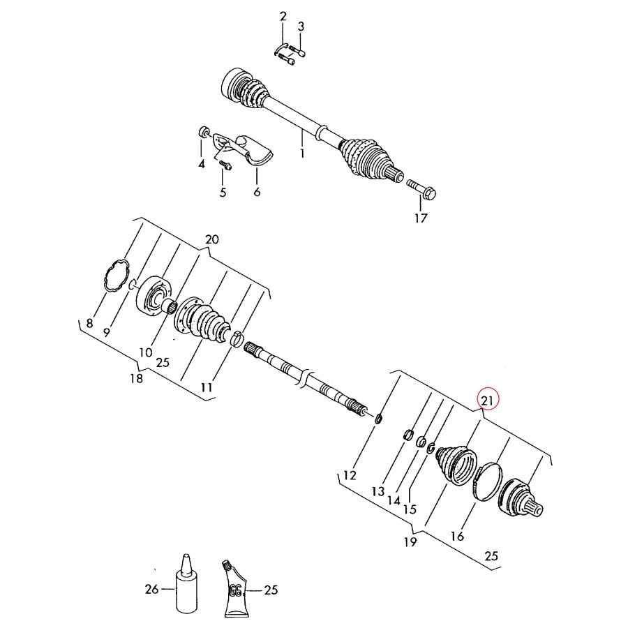 フォルクスワーゲン（Volkswagen） 【febi bilstein】 ドライブシャフトブーツキット(アウター) [VW ...