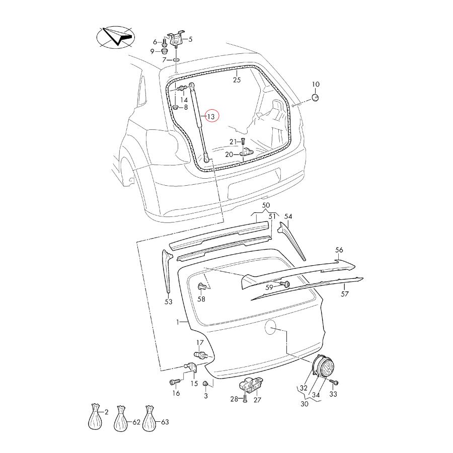 フォルクスワーゲン 【febi bilstein】 リアゲートダンパー [VW,フォルクスワーゲン,POLO,ポロ / 6R6827550C ...