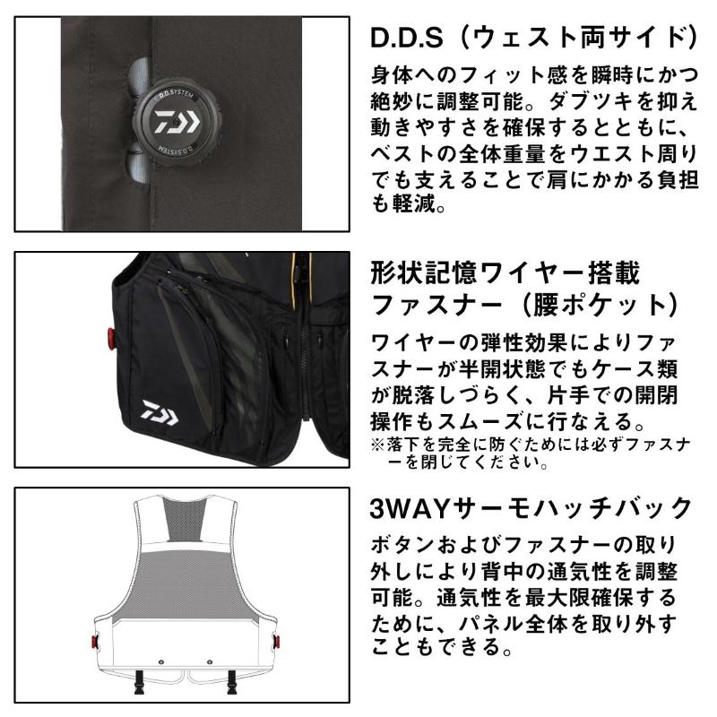 DAIWA（釣り） ダイワ DV-1025 スペシャル バリアテック ショートベスト マスターブラック XL : 釣具のFTO ヤフー店 - 通販 - Yahoo!ショッピング