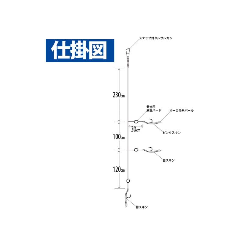 ハヤブサ SN132 海戦吹き流し MIXスキン4.5m3本鈎 5-5 : 釣具のFTO ヤフー店 - 通販 - Yahoo!ショッピング