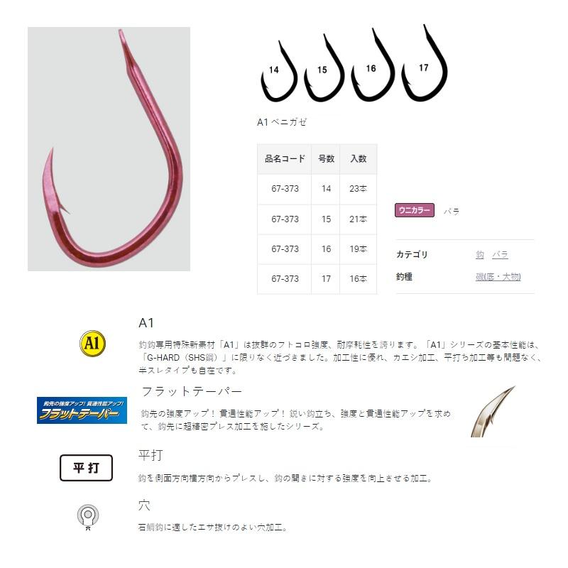 Gamakatsu（がまかつ） 67373 A1 ベニガゼ 17号 ウニカラー ウニカラー 17 : 釣具のFTO - 通販 - Yahoo ...