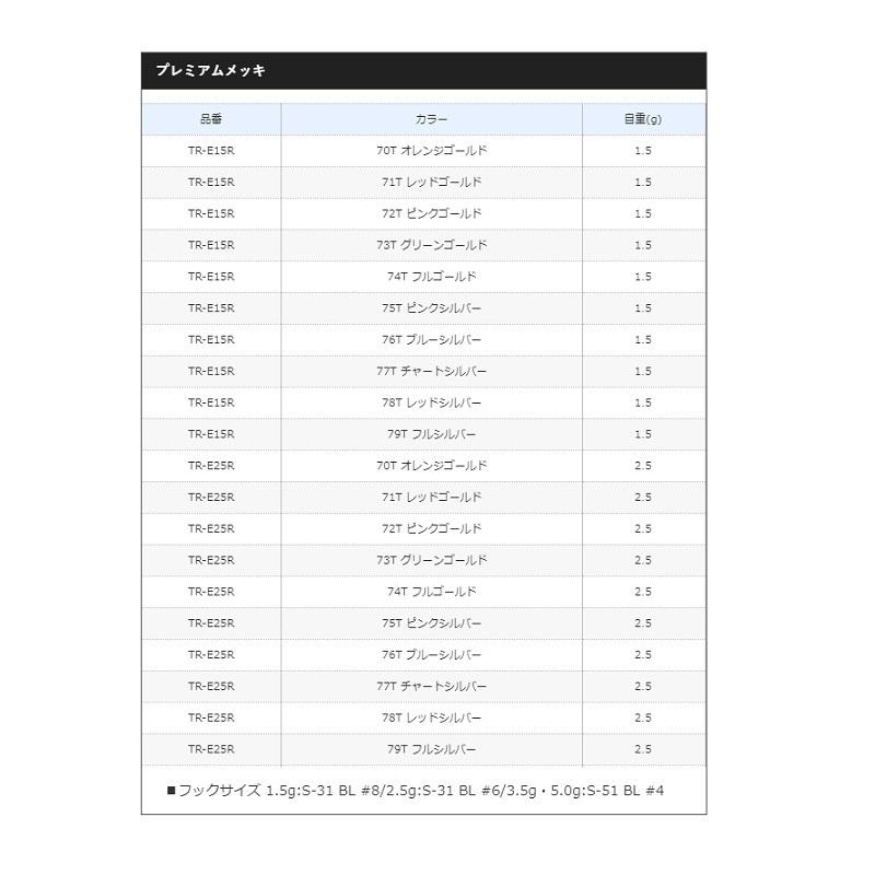 シマノ TR-E50R カーディフ スリムスイマー プレミアムメッキ 5.0g 77T チャートシルバー :4969363626073:釣具のFTO - 通販 - Yahoo!ショッピング