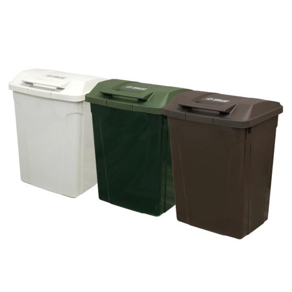 ゴミ箱 屋外 SPハンドル付 ダストボックス 70L ホワイト×グリーン×ブラウン A6727 ｜ ごみ箱 おしゃれ 大容量 分別 ふた付き : 0990754-0990739-0990747 ...