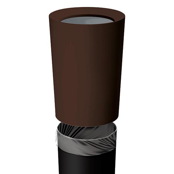 ゴミ箱 ルクレール ダストボックスCV ミニ 丸型 2.0L ブラウン A6209 ｜ ダストボックス くずかご ごみ箱 丸型 フタなし ...