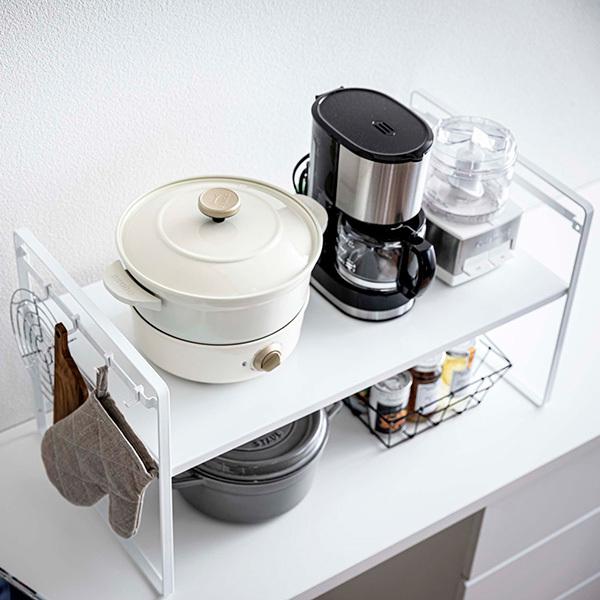 tower 山崎実業 キッチンラック タワー トースターラック ワイド ホワイト 5162 ｜ 収納ラック 棚 キッチン 整理 シンプル フック : びーんず生活雑貨デポ - 通販 ...