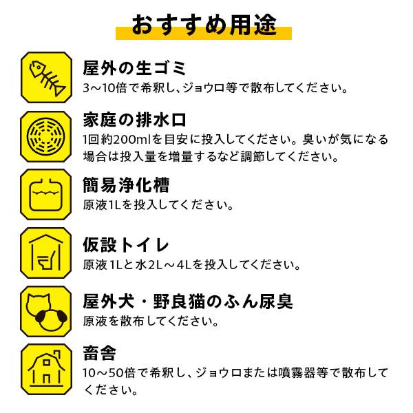 環境大善 消臭剤 きえ〜るH 屋外用 4L H-KO-4L ｜ きえーる 消臭液 大容量 生ごみ 浄化槽 トイレ ふん尿臭 災害 天然成分 ...