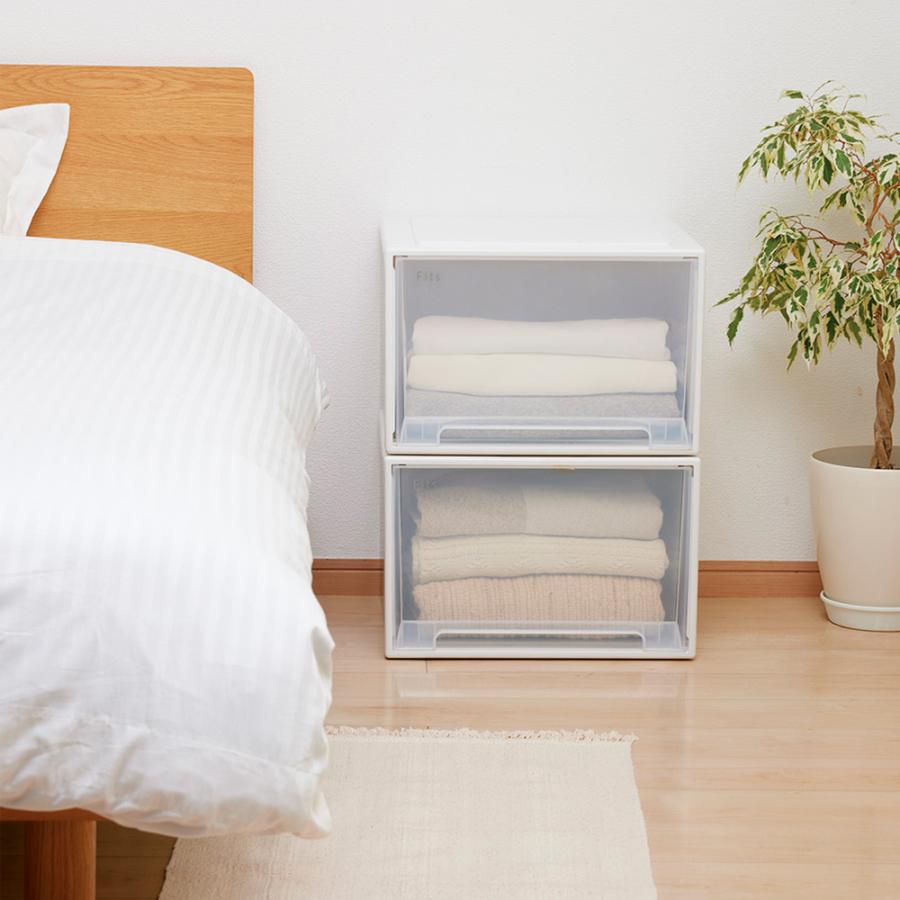 Fits 収納ケース フィッツケース 45-45L 幅45×奥行45×高さ30cm ホワイトクリア 4個セット ｜ ワイドディープ 小物ケース : びーんず生活雑貨デポ - 通販 ...