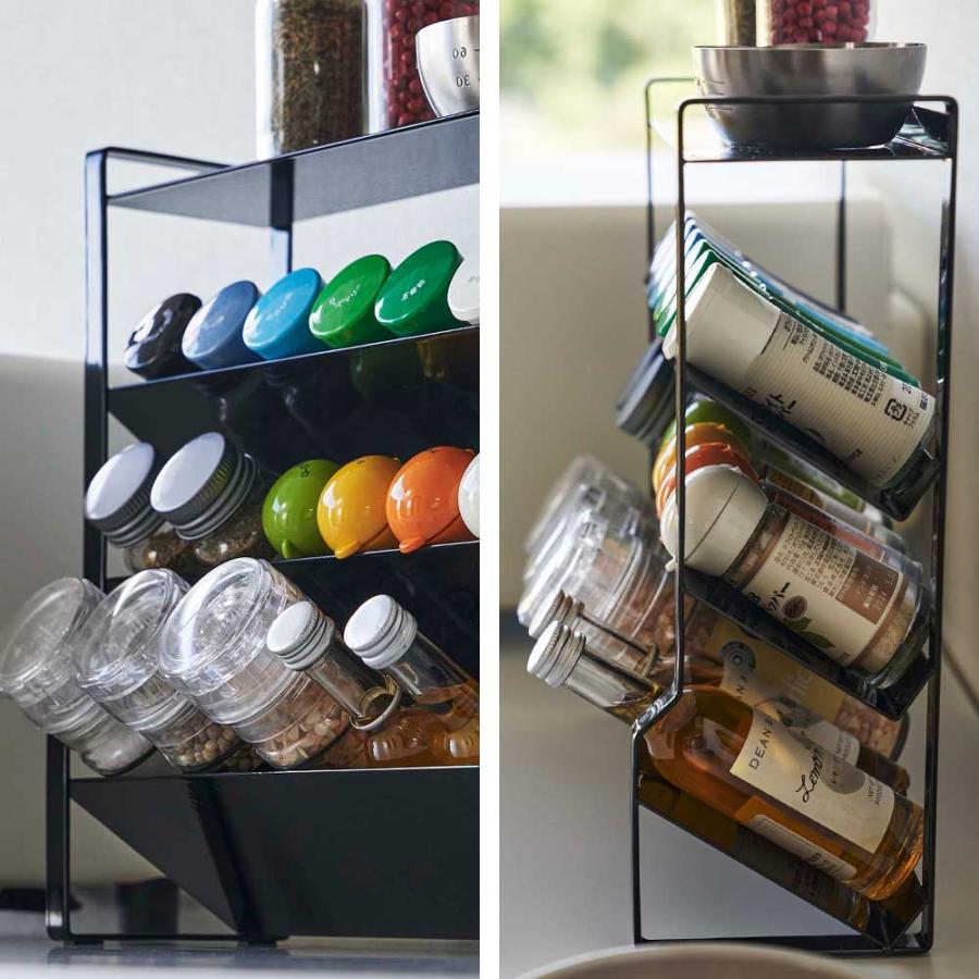 tower 山崎実業 タワー スリム スパイスラック 4段 ホワイト ブラック 8144 8145 ｜ 調味料ラック コンパクト : びーんず生活雑貨デポ - 通販 - Yahoo!ショッピング