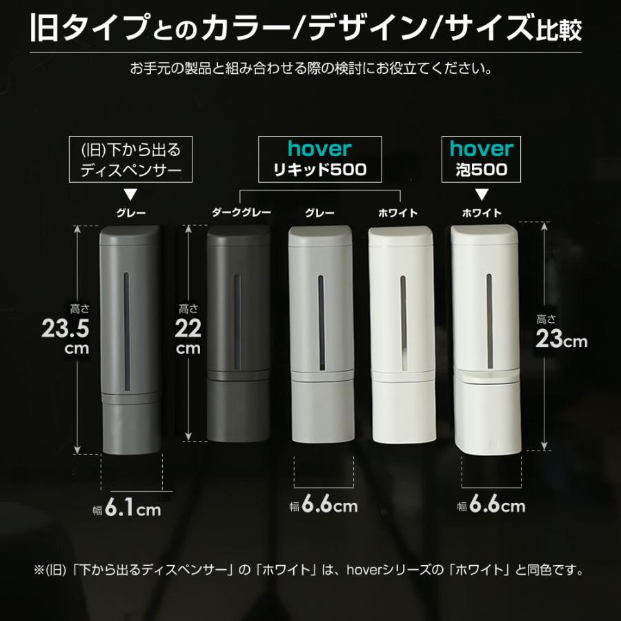 下から出る ディスペンサー hover（ホバー） リキッド 3個セット 500ml シール/マグネット ホワイト/グレー/ダークグレー ｜ 液体 : gqd : びーんず生活雑貨デポ - 通販 ...