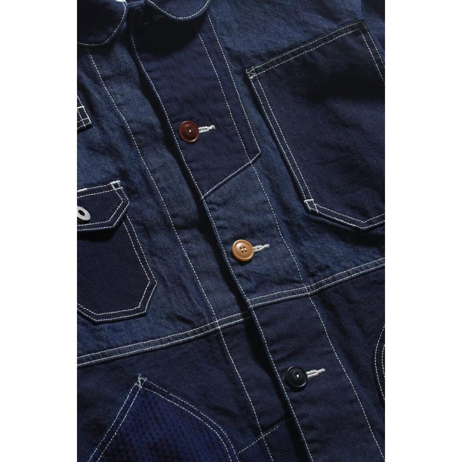 FDMTL FDMTLFDMTL PATCHWORK COVERALL JACKET RINSEパッチダーク カバーオール ワンウォッシュ fa21jk35r 日本製 FUNDAMENTAL ...