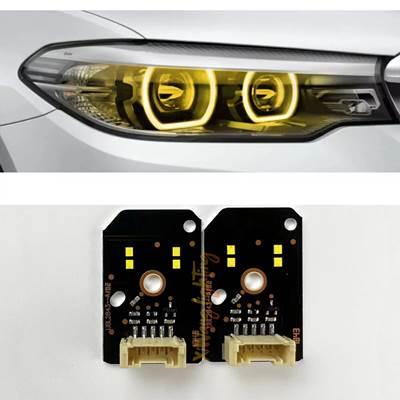 黄色デイタイムランニングライト エンジェルアイLEDボード 2017-2020 bmw 5 'g30 g31 g32 g38 f90 m5 ヘッドライト 63117214934用 ...