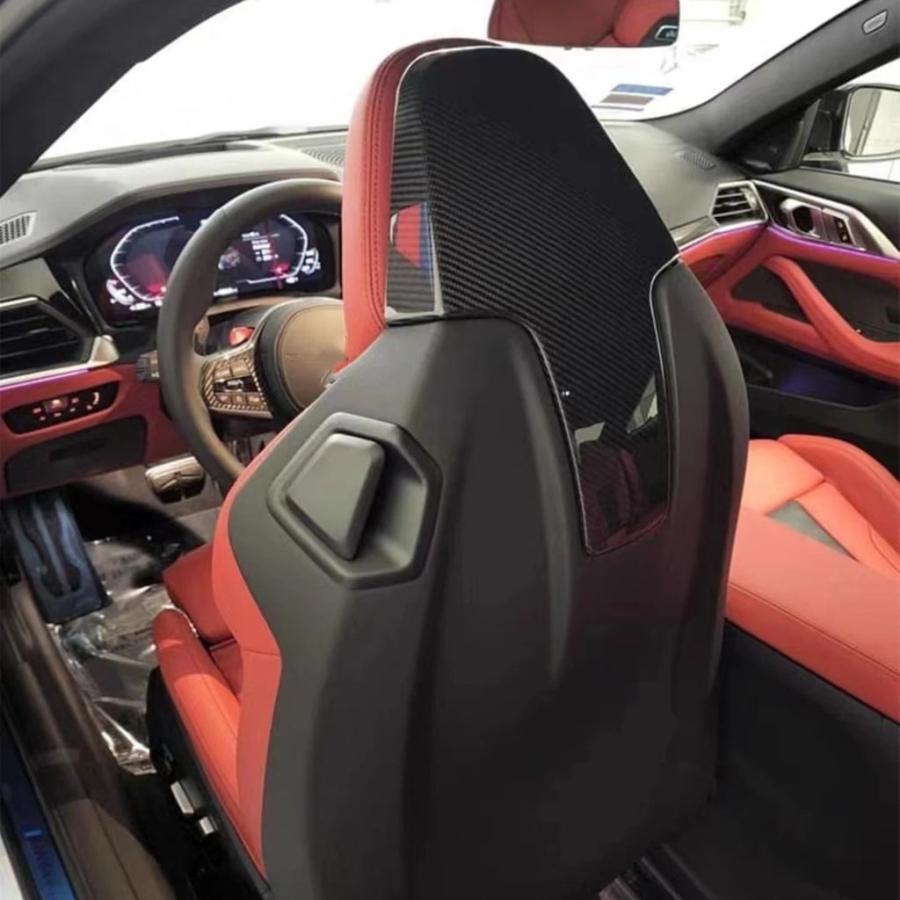 【並行輸入品】? BMW G80 M3 G82 G83 M4 F91 F92 F93 M8 F97 X3M F98 X4M 2021-2025用 インテリア フロントシートバックトリムカバー ...
