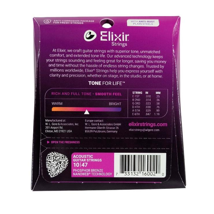 Elixir エリクサー アコースティックギター弦 NANOWEB フォスファーブロンズ Extra Light .010-.047 #16002(ゆうパケット、送料別商品) : LE ...