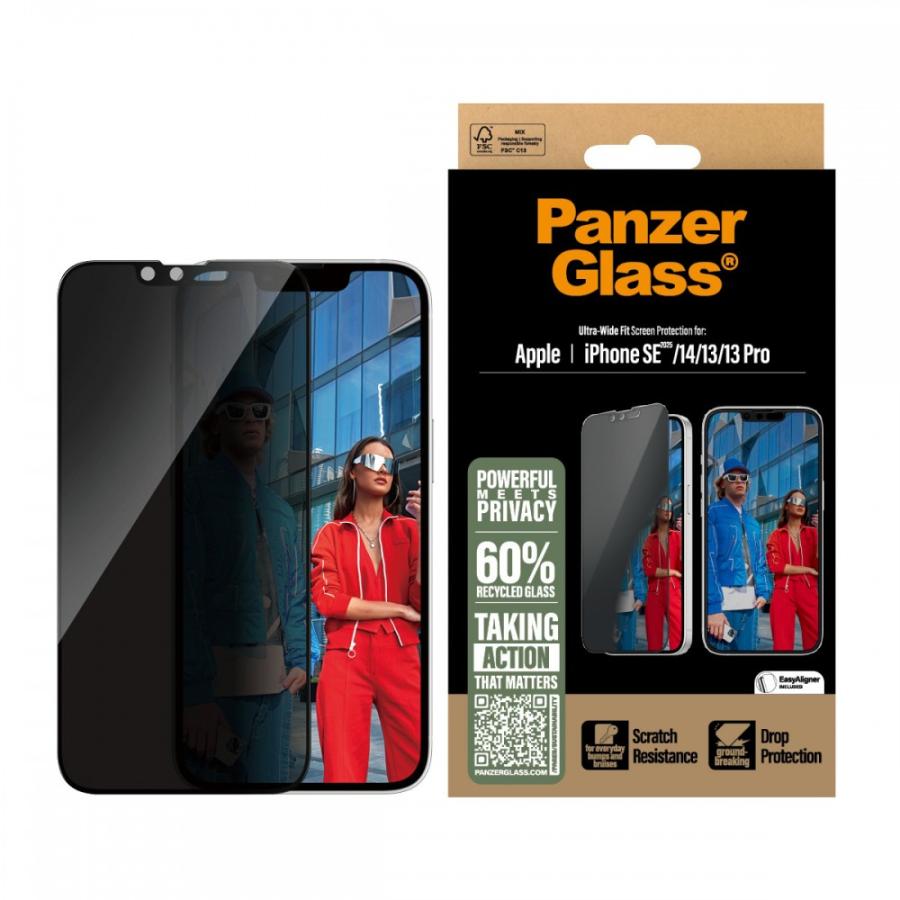 PanzerGlass Screen Protector iPhone 16e Privacy| Ultra-Wide Fit w/aligner or w/out aligner ...