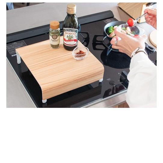 コンロカバー 1口 作業台 おしゃれ 北欧 台 スチール 幅24cm キッチン雑貨 ホコリ ほこり 油跳ね防止 お皿置き 木目 ガスコンロ用 完成品 新生活 TEER ID004 : 山瀬 ...