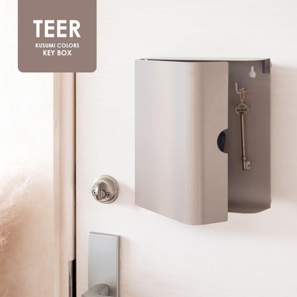キーボックス 鍵収納 カギ 箱型 ボックス BOX 扉付き おしゃれ 鍵置き 保管庫 車のキー対応 完成品 シンプル スリム コンパクト 幅20cm 北欧 ピンク TEER ID004 ...