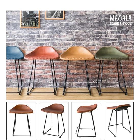 スツール MASALA（マサラ） ビンテージブルー/キャメル/グリーン/ブラウン 山羊革 北欧 モダン 新生活 ID004 本土送料無料 正規店 新品 :KNC-M460-ID004:ワイ ...