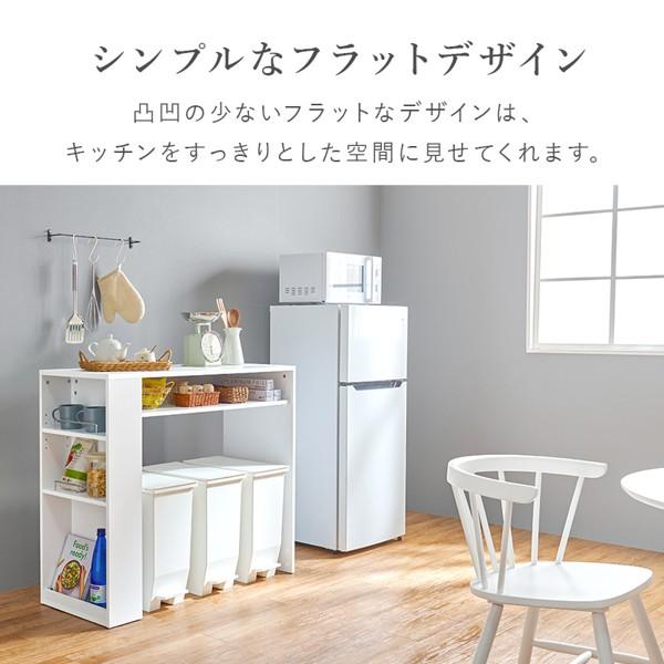キッチンカウンター おしゃれ ゴミ箱上収納 幅100cm 高さ90 大型 大きい 北欧 カウンターテーブル シンプル 作業台 キッチン収納 棚付き 白 新生活 ID005 : vkr-7147 ...
