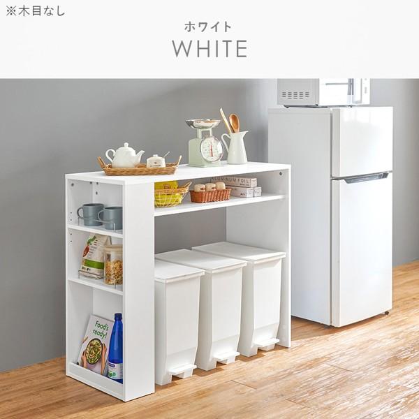 キッチンカウンター おしゃれ ゴミ箱上収納 幅100cm 高さ90 大型 大きい 北欧 カウンターテーブル シンプル 作業台 キッチン収納 棚付き 白 新生活 ID005 : vkr-7147 ...
