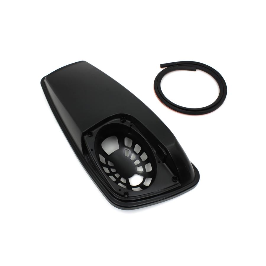 サドルバック FRP プラスチック リッド フタ 蓋 右側 ライト ブラック 黒 スピーカー 穴あり Right Saddlebag Lid ...