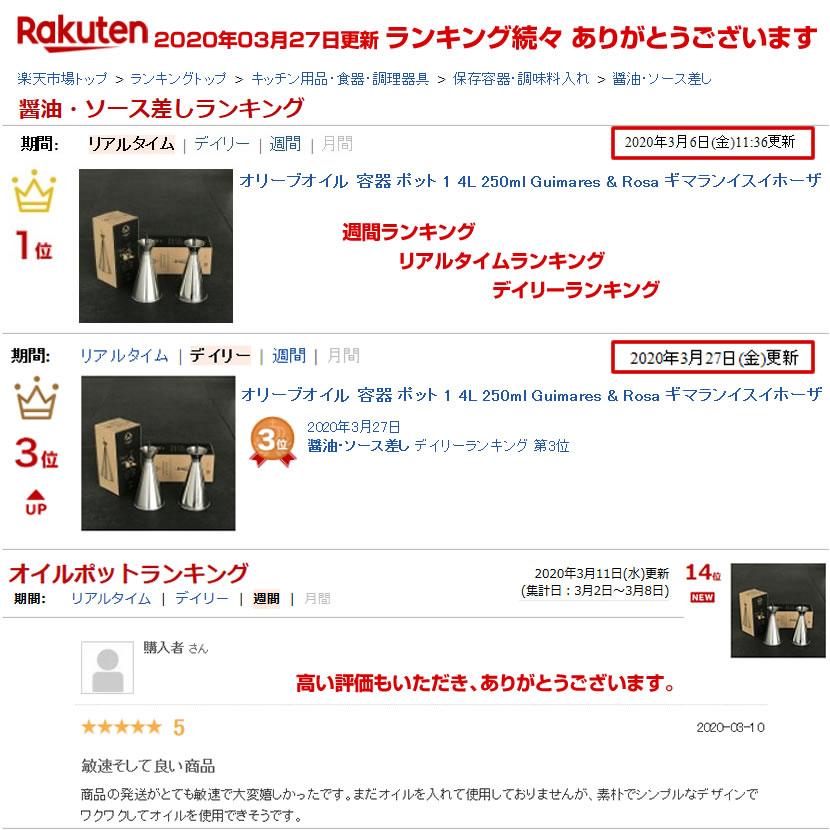 オリーブオイル ポット 1/4L 250ml 選べる2種類 Guimaraes ＆ Rosa ギマランイスイホーザ ハンドルなし : YO-KO Yahoo!ショッピング店 - 通販 ...