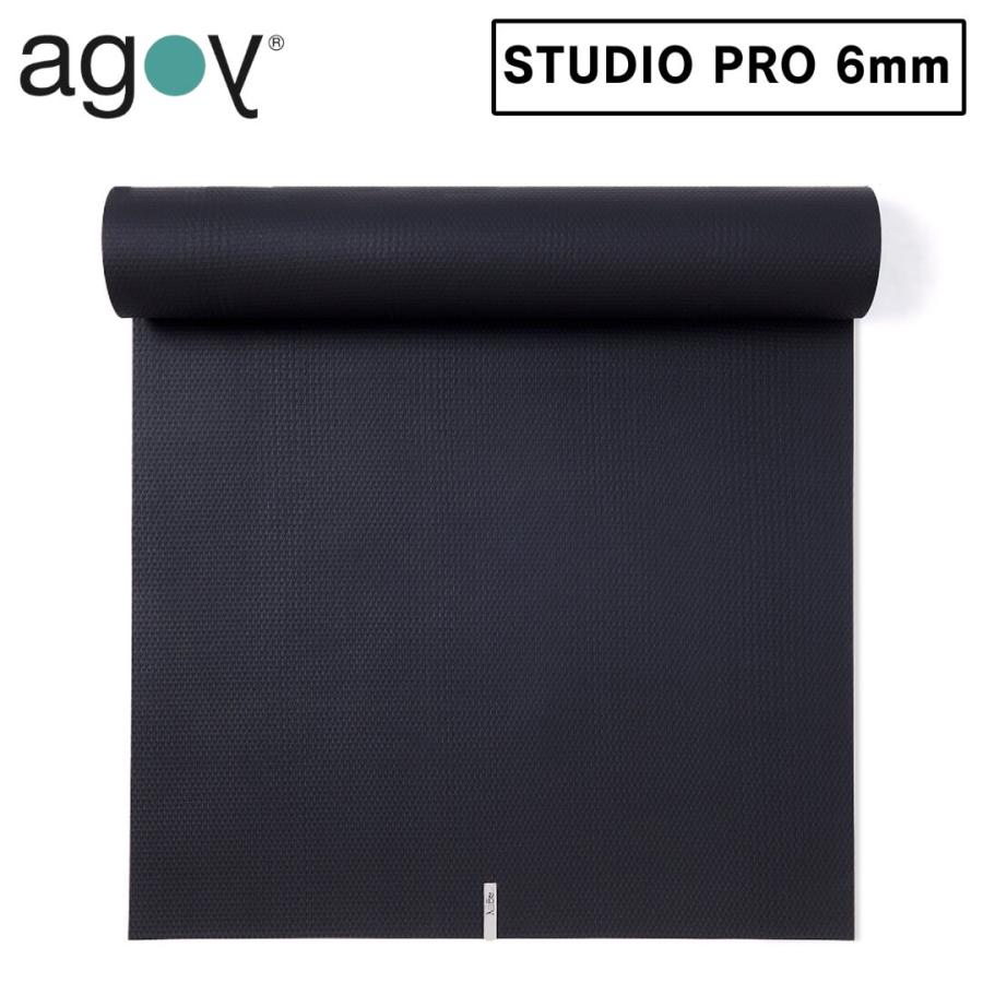 agoy アゴイ ヨガマット 6mm ラバー STUDIO PRO #6｜滑らない 高グリップ｜PVCフリー 高密度クッション｜トレーニング ...