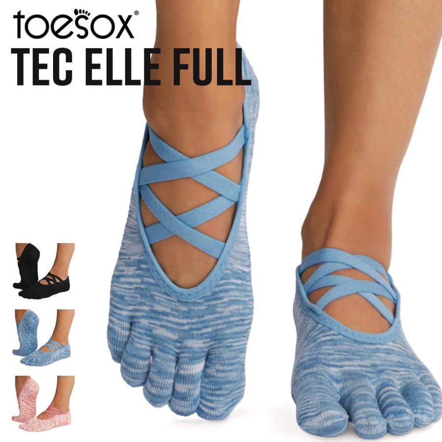 toesox トゥソックス 靴下 日本正規品 吸汗 速乾 Tec FULL-TOE-ELLE Sサイズ Mサイズ ヨガ ピラティス グリップソックス 滑り止め付き つま先あり 五本指ソ ...