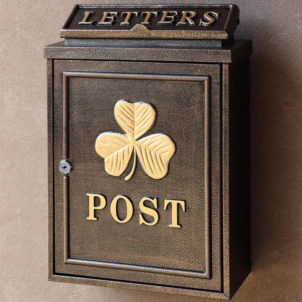 W29×D13×H41cm クローバー ブロンズ グリーン 郵便ポスト 郵便受け 鋳物壁掛けポスト Clover : mojyuclover : 養生資材屋 - 通販 - Yahoo!ショッピング