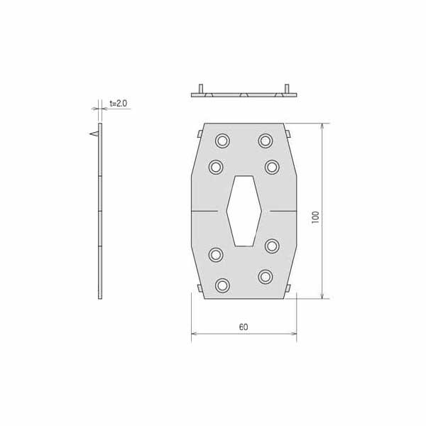 カナイ ニートプレート 442-9510 100枚 基礎 内装 構造金物 土台 : 養生材ドットコム - 通販 - Yahoo!ショッピング