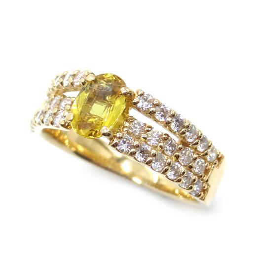 ノンブランド イエローサファイヤ ダイヤ リング K18 イエローゴールド 指輪 約11号 YES:0.832ct D:0.62ct ジュエリー NB 横浜BLANC : 横浜BLANCヤフー ...