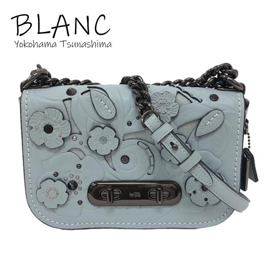 COACH コーチ スワッガー ショルダー20 バッグ グラブタンレザー ライトブルー 12038 横浜BLANC : 横浜BLANCヤフー ...