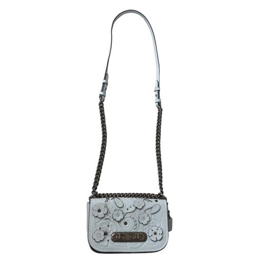 COACH コーチ スワッガー ショルダー20 バッグ グラブタンレザー ライトブルー 12038 横浜BLANC : 横浜BLANCヤフー ...