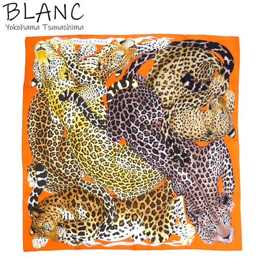 HERMES（エルメス） カレ90 スカーフ LAZY LEOPARDESSES レイジーレオパード オレンジ シルク100％ 横浜BLANC ...