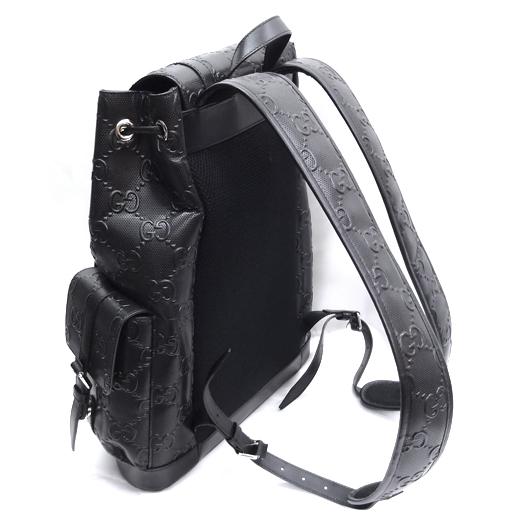 GUCCI グッチ GGエンボス バックパック レザー ブラック 黒 GUCCI グッチ GGエンボス バックパック レザー ブラック 黒