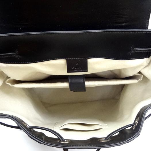 GUCCI グッチ GGエンボス バックパック レザー ブラック 黒 GUCCI グッチ GGエンボス バックパック レザー ブラック 黒