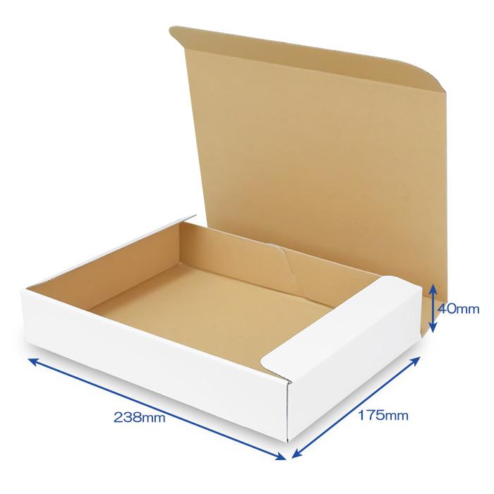 ダンボール箱 段ボール箱 クラフトボックス ギフトボックス 白 無地 プレゼント用 梱包資材 梱包材 梱包用品 ダンボール N式箱 (No.346) 100枚セット : 横井パッケージ ...