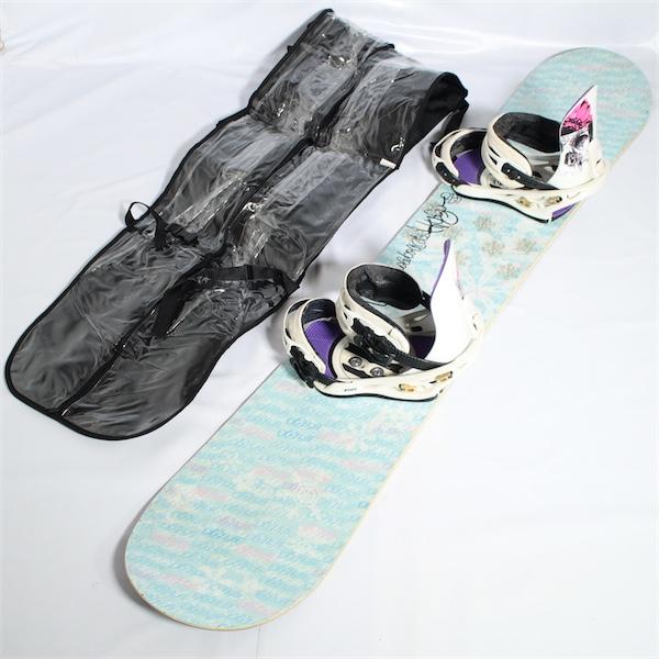 MOSS/FLUX 2点セット ケース付 サイズ147cm 【中古】スノーボード ボードセット スノボ 板 ビンディング モス オールラウンド ...