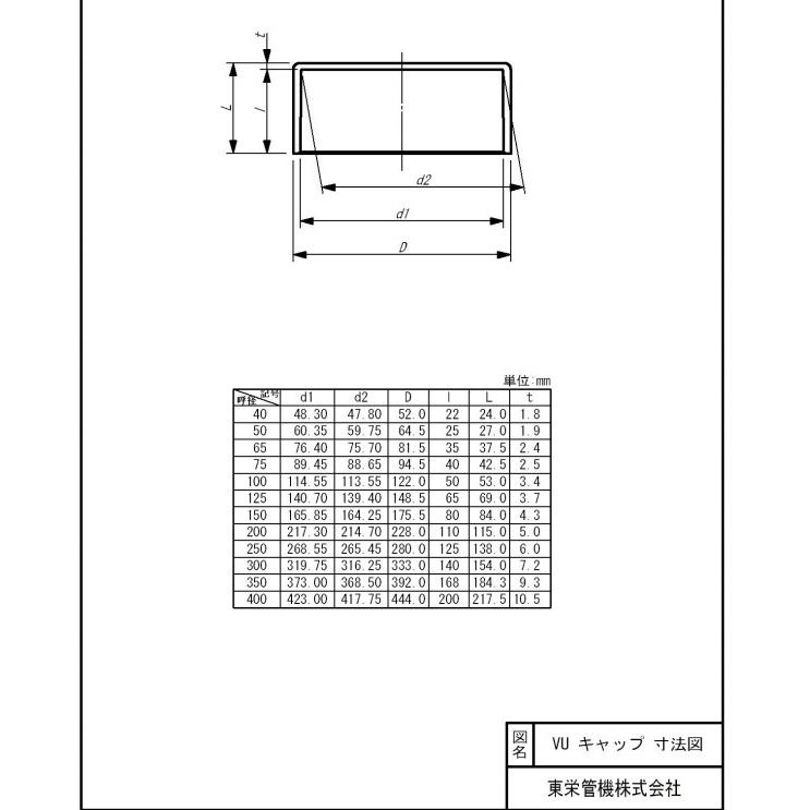 VU キャップ 75A 東栄管機 塩ビパイプのフタとしてVP,VUどちらにも入る : よろずや清兵衛ヤフー店 - 通販 - Yahoo!ショッピング