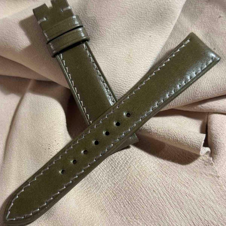 cod-316 コードバン レザー 腕時計ベルト カーキグリーン (ラグ幅19 mm - バックル幅16 mm) : cod-316 : Yoshiki-WatchBox - 通販 ...