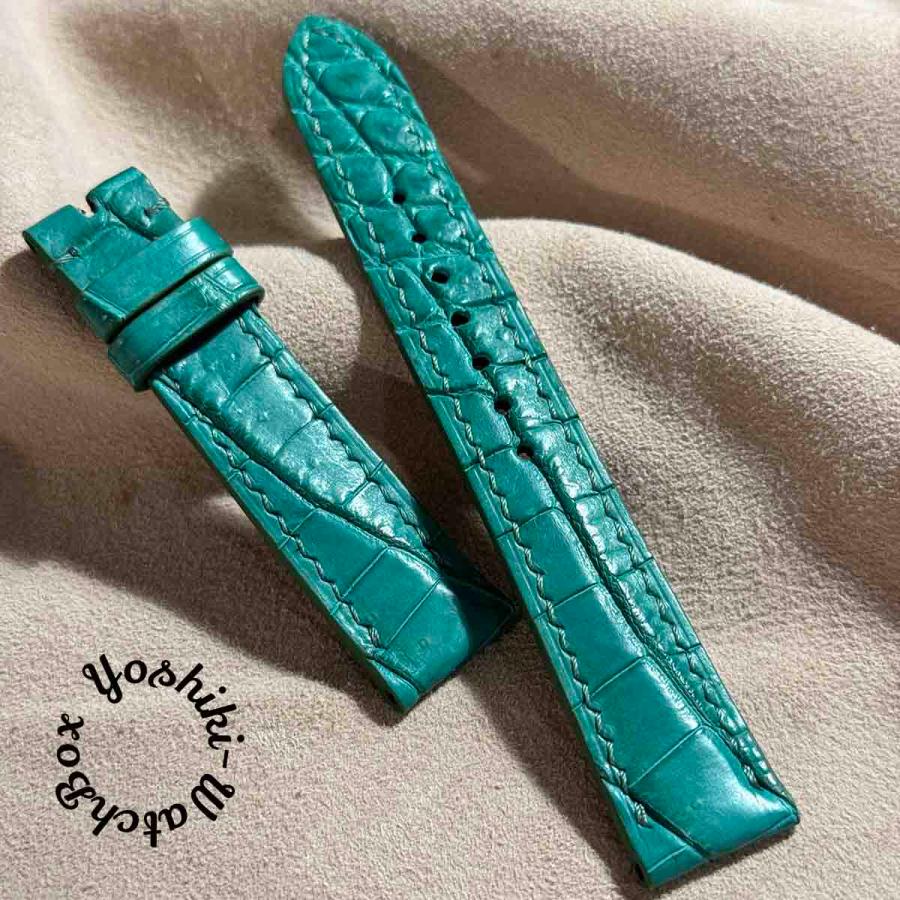 cro-1638 クロコダイル レザー 腕時計 ベルト ジェイドグリーン (ラグ幅18 mm - バックル幅16 mm) : cro-1638 : Yoshiki-WatchBox - 通販 ...