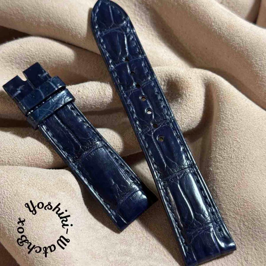 cro-1764 クロコダイル レザー 腕時計 ベルト ネイビー (ラグ幅20 mm - バックル幅18 mm) : cro-1764 : Yoshiki-WatchBox - 通販 ...