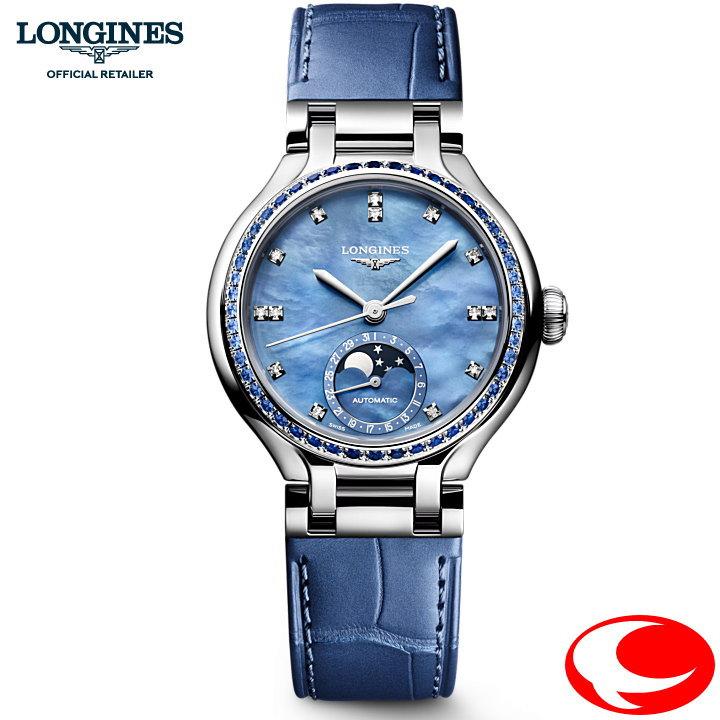 LONGINES あすつく【正規5年間保証付】LONGINES ロンジン 腕時計 プリマルナ ムーンフェイズ 34mm 自動巻き ...