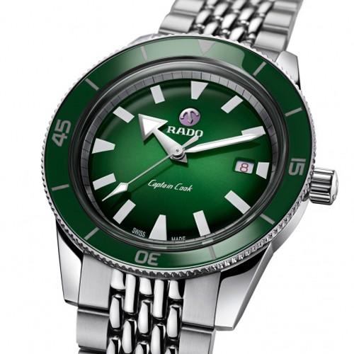 RADO ラドー キャプテンクック オートマチック リミテッド 42mm グリーン文字板 1962 ステンレススチール R32505313 ...