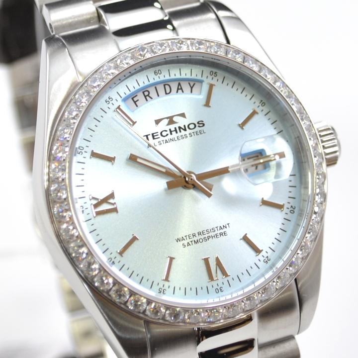 TECHNOS（時計） テクノス (TECHNOS) メンズ 腕時計 5気圧防水 T9B95SI アイスブルー文字盤 デイデイト : 時計・宝石のヨシイ - 通販 - Yahoo!ショッピング