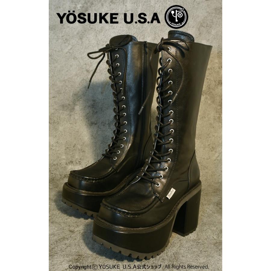 YOSUKE 公式SHOP特典キズ補修液付 / ヨースケ 厚底ブーツ ロング レースアップブーツ レディース 10cm 厚底ヒール : ヨースケ公式 ヤフーショップ - 通販 - Yahoo ...