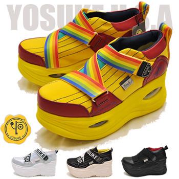 YOSUKE 23.0CM/限定 / ヨースケ 厚底スニーカー ベルクロ レディース 歩きやすい 8cm 厚底フラット : ヨースケ公式 ヤフーショップ - 通販 - Yahoo!ショッピング