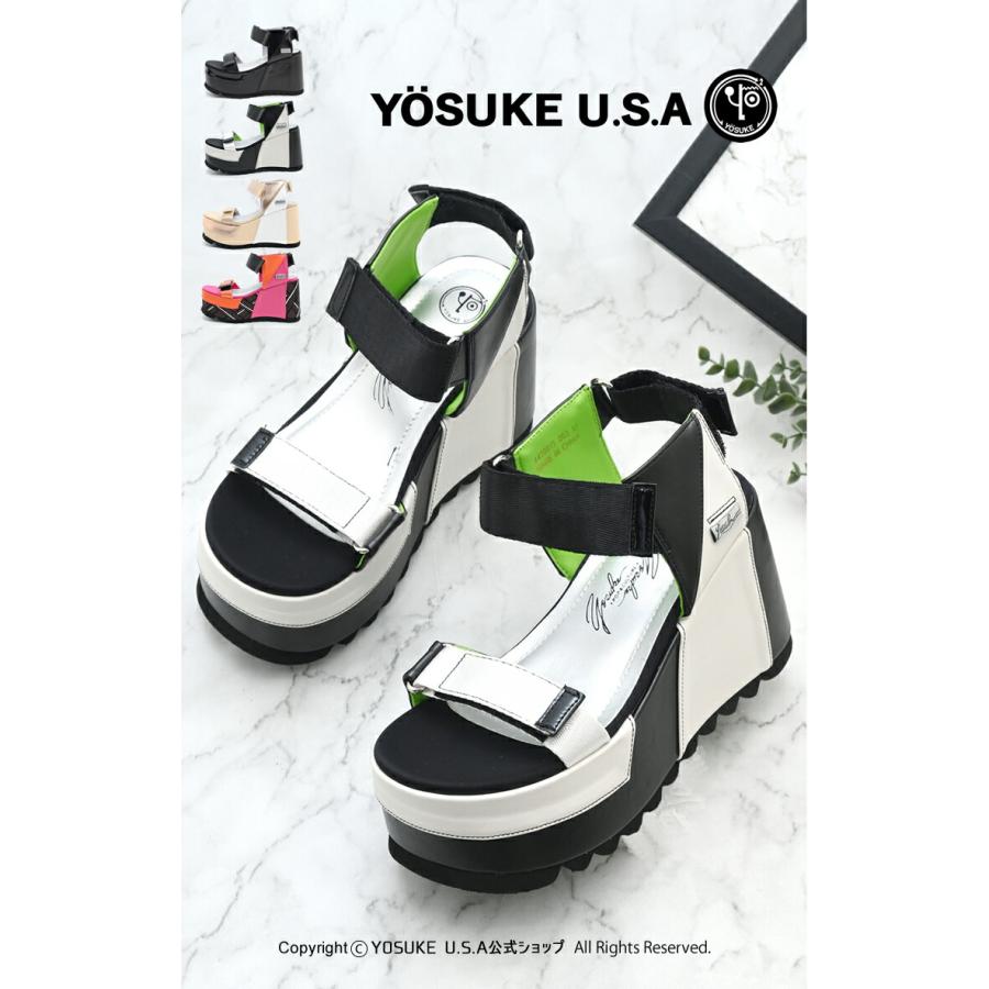 YOSUKE 公式 / ヨースケ 厚底サンダル レディース ベルクロ アンクル ストラップ 10cm 厚底フラット : ヨースケ公式 ヤフーショップ - 通販 - Yahoo!ショッピング